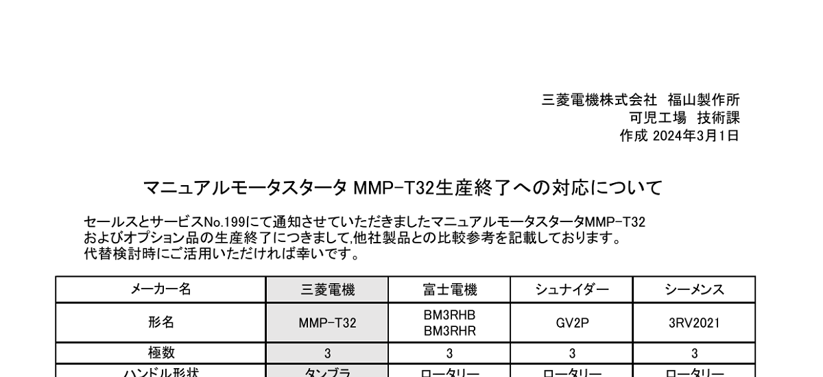 RYODEN 生産終了・仕様変更 ｜ 2024年 5月号